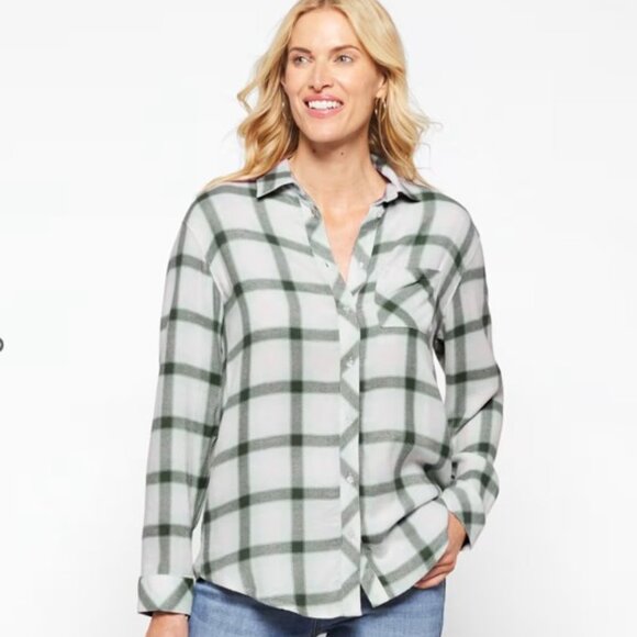 Market & Spruce | Tops | Market Spruce Plaid Woven Top Green Xl Nwt ...
